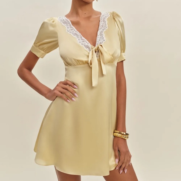 Reformation | Dresses | Reformation Avin Silk Dress Blonde | Poshmark